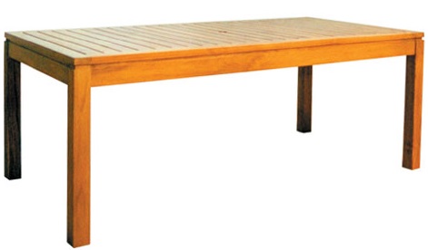 Bevel Teak Rectangular Dining Table - Costa Rican Furniture