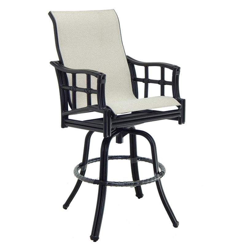 RESORT FUSION HIGH BACK SLING SWIVEL BAR STOOL - Costa Rican Furniture
