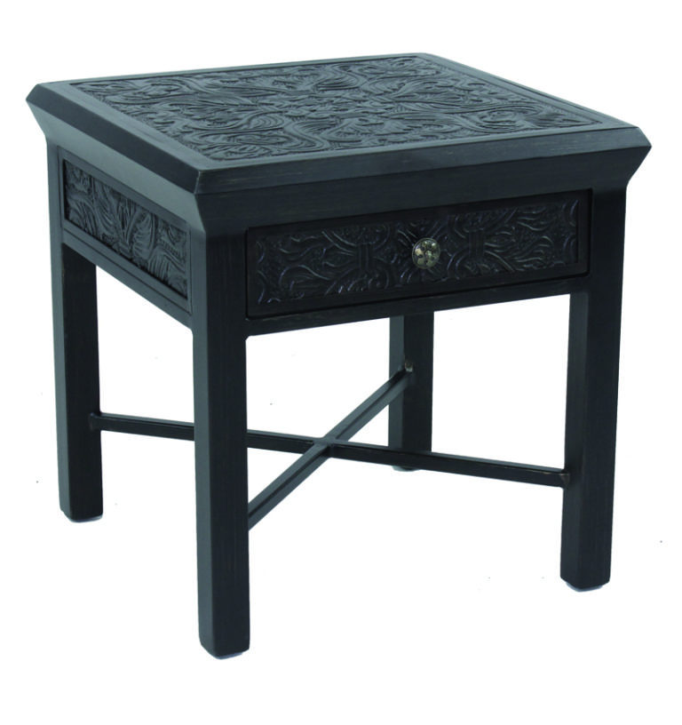 22″ CLASSICAL SQUARE SIDE TABLE WITH DRAWER - Costa Rican Furniture